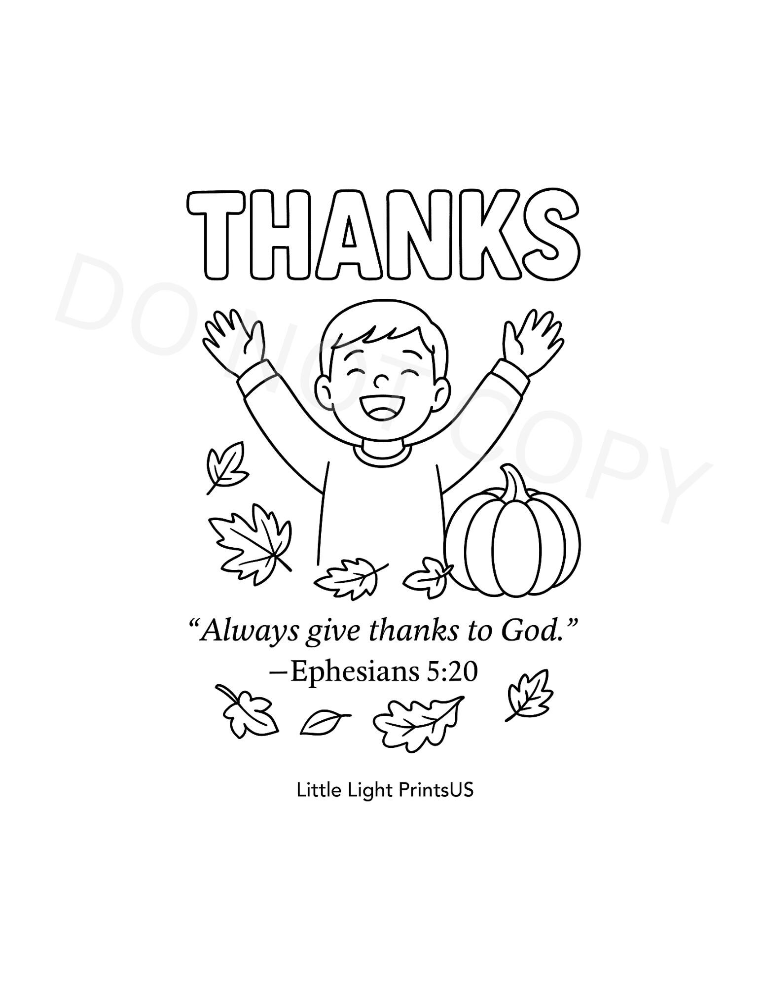 Thanksgiving Story Bible Coloring Pack/christian Printable for Kids - Etsy