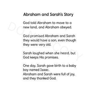 Abraham and Sarah Fun Pack/bible Story and Activities for Kids ...