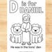 D is for Daniel - Bible Alphabet Coloring Page- Little Light Printsus ...