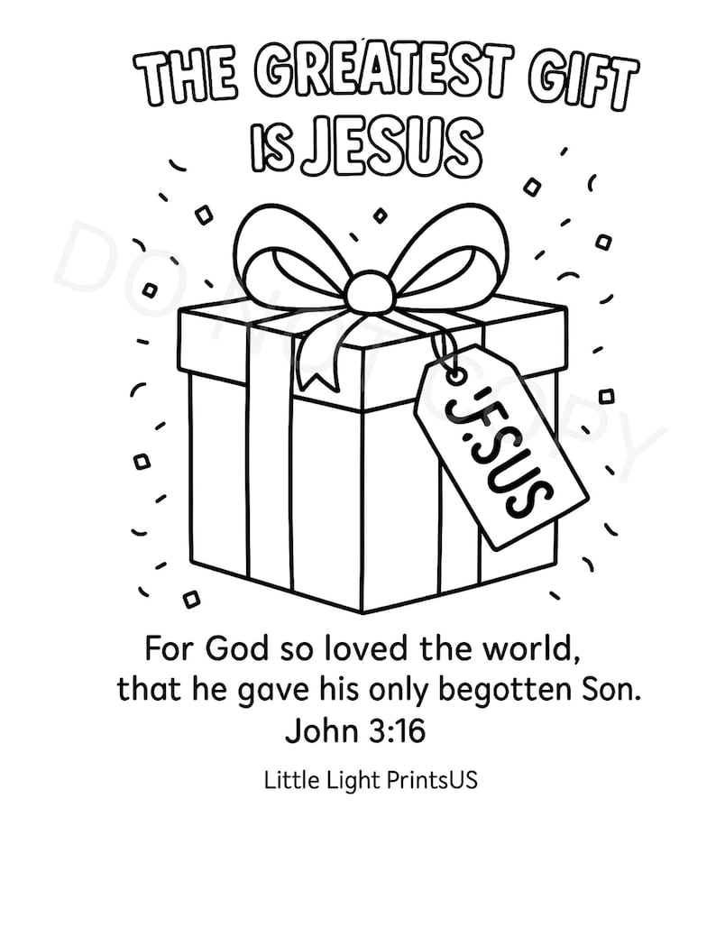 The Greatest Gift is Jesus Christmas Coloring Pack. Nativity Bible ...