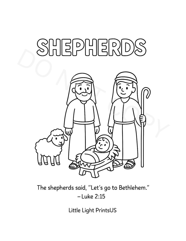 Nativity Coloring Pack/bible Christmas Coloring Pages for Kids ...