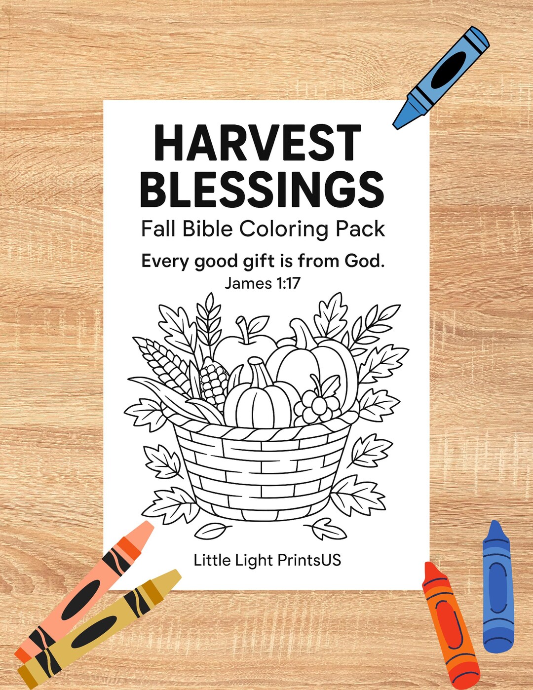 Harvest Blessings Fall Bible Coloring Pack/christian Coloring Pages for ...