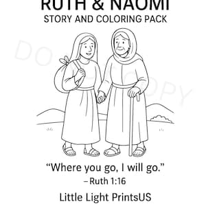 Ruth and Naomi Story & Coloring Pack: Christian Printable (digital ...