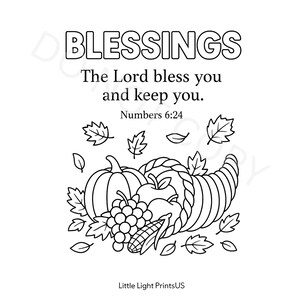 Harvest Blessings Fall Bible Coloring Pack/christian Coloring Pages for ...