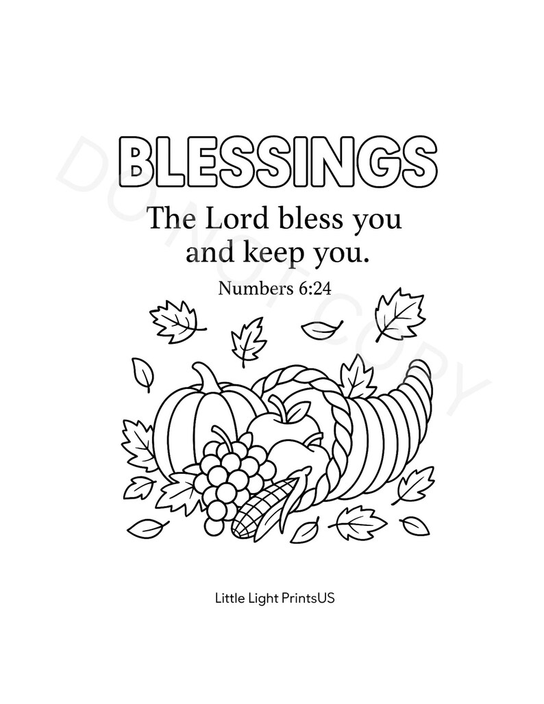 Harvest Blessings Fall Bible Coloring Pack/christian Coloring Pages for ...