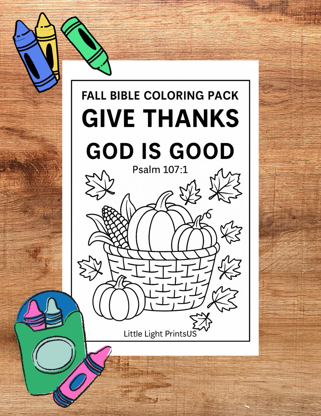 Fall Bible Coloring Pack/give Thanks God is Good/christian Coloring ...