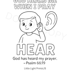 God Hears Me When I Pray Coloring Pages: Christian Kids Activity ...