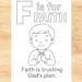 Letter F Coloring Page - Faith Bible Alphabet Printable - Christian ...