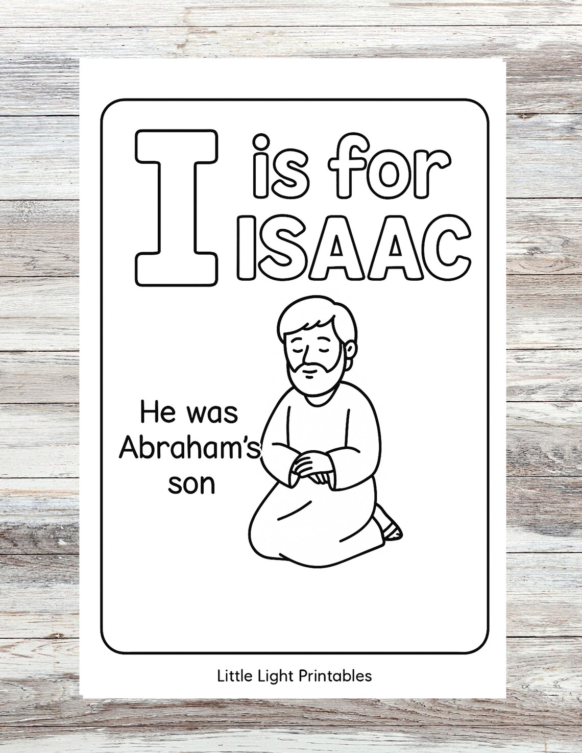 Letter I is for Isaac - Christian Alphabet Coloring Page - Bible ...
