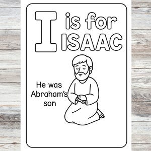 Letter I is for Isaac - Christian Alphabet Coloring Page - Bible ...