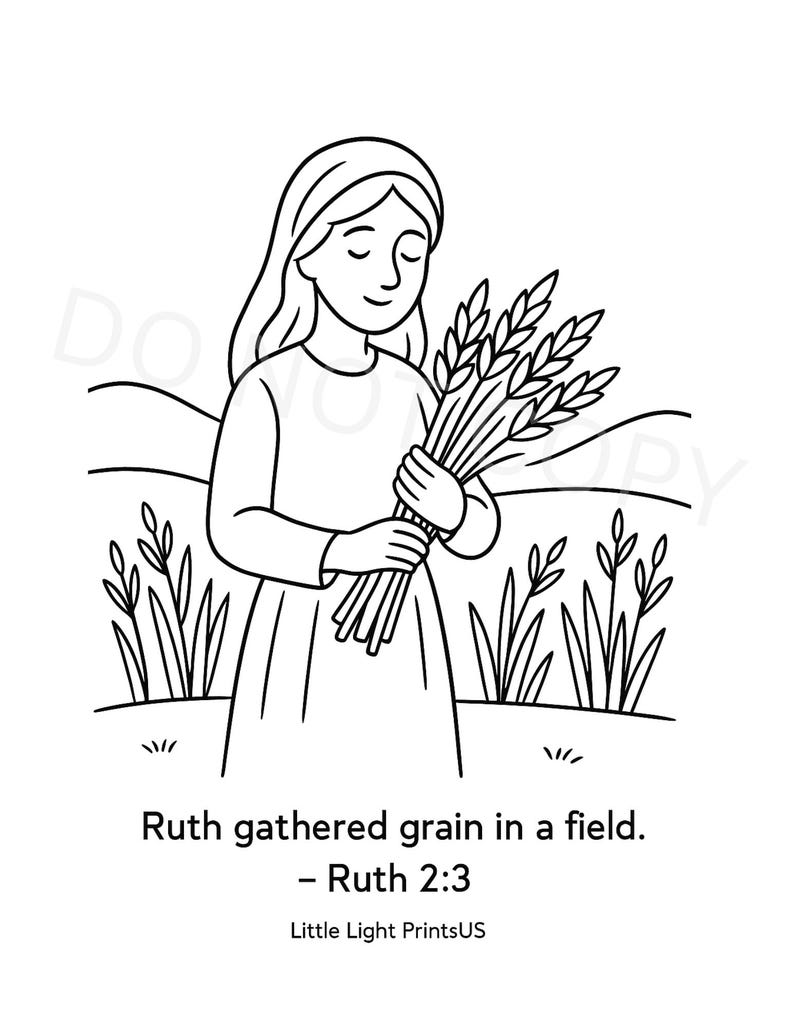 Ruth and Naomi Story & Coloring Pack: Christian Printable (digital ...