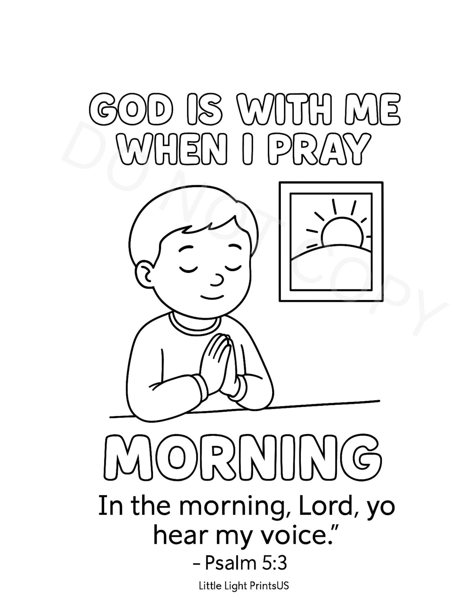 Prayer Coloring Pages for Kids: Bible Verse Christian Activity ...