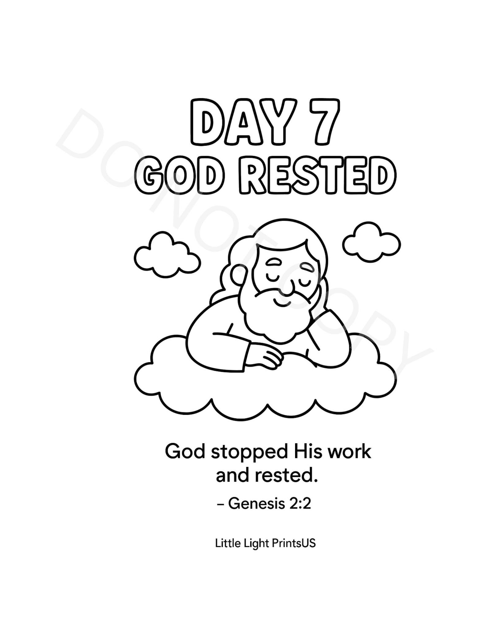 7 Days of Creation Coloring Pages: Genesis Bible Story (digital ...