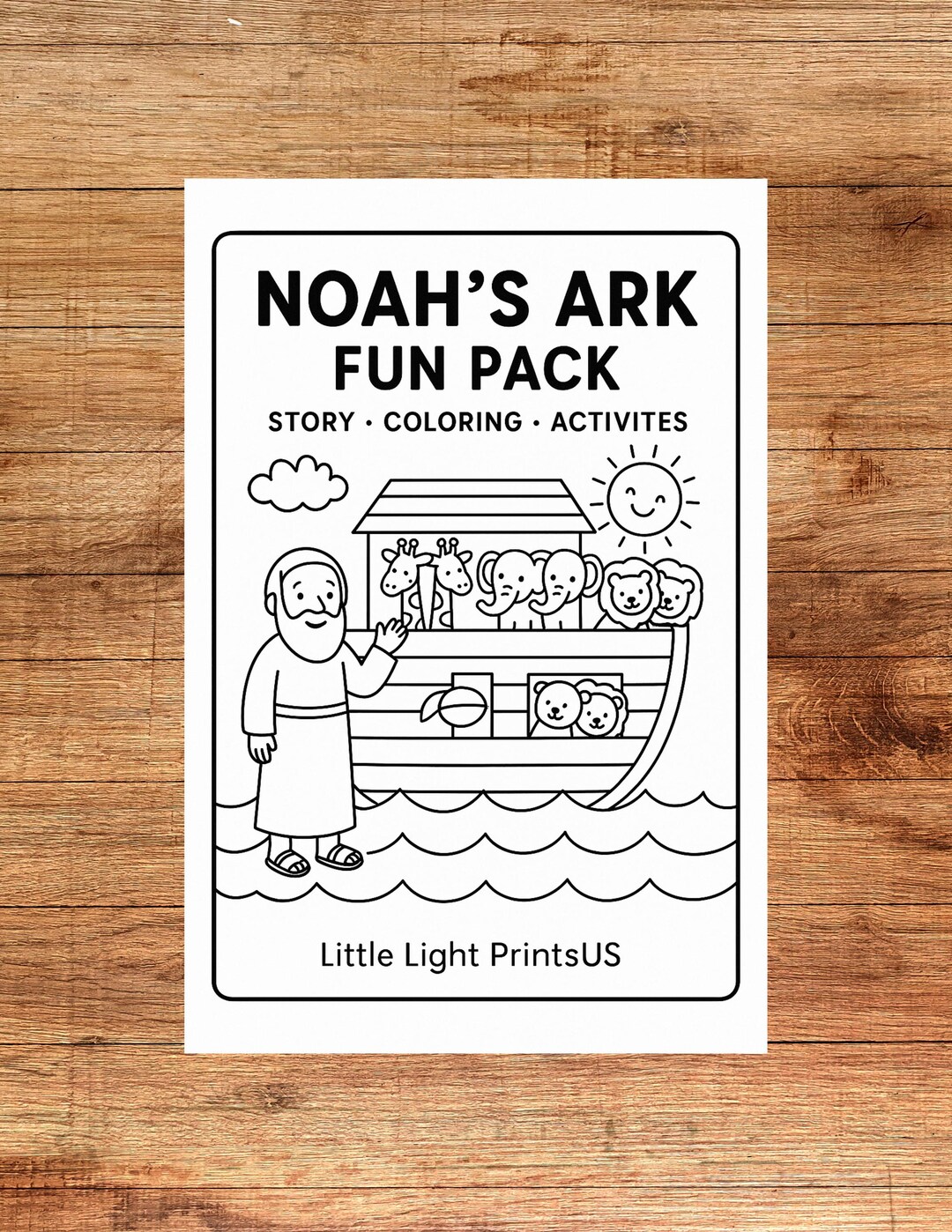 Noah's Ark Activity Pack: Bible Story Coloring, Matching, Tracing ...