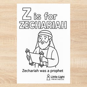 Letter Z is for Zechariah Coloring Page - Printable Alphabet Activity ...
