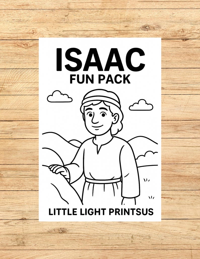 Isaac Fun Pack/bible Coloring and Activities Pages for Kids/little ...