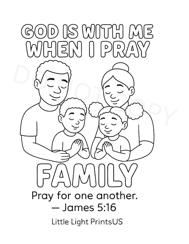 Prayer Coloring Pages for Kids: Bible Verse Christian Activity ...