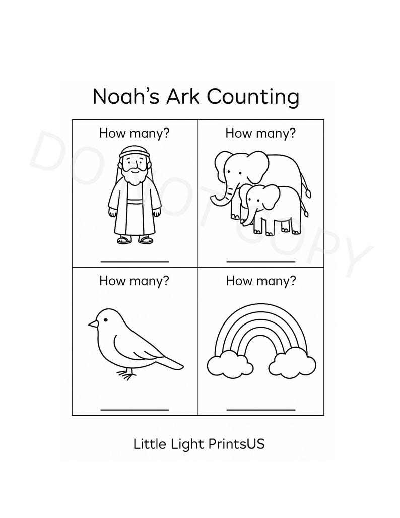 Noah's Ark Fun Pack/bible Story Activities for Kids/coloring, Matching ...