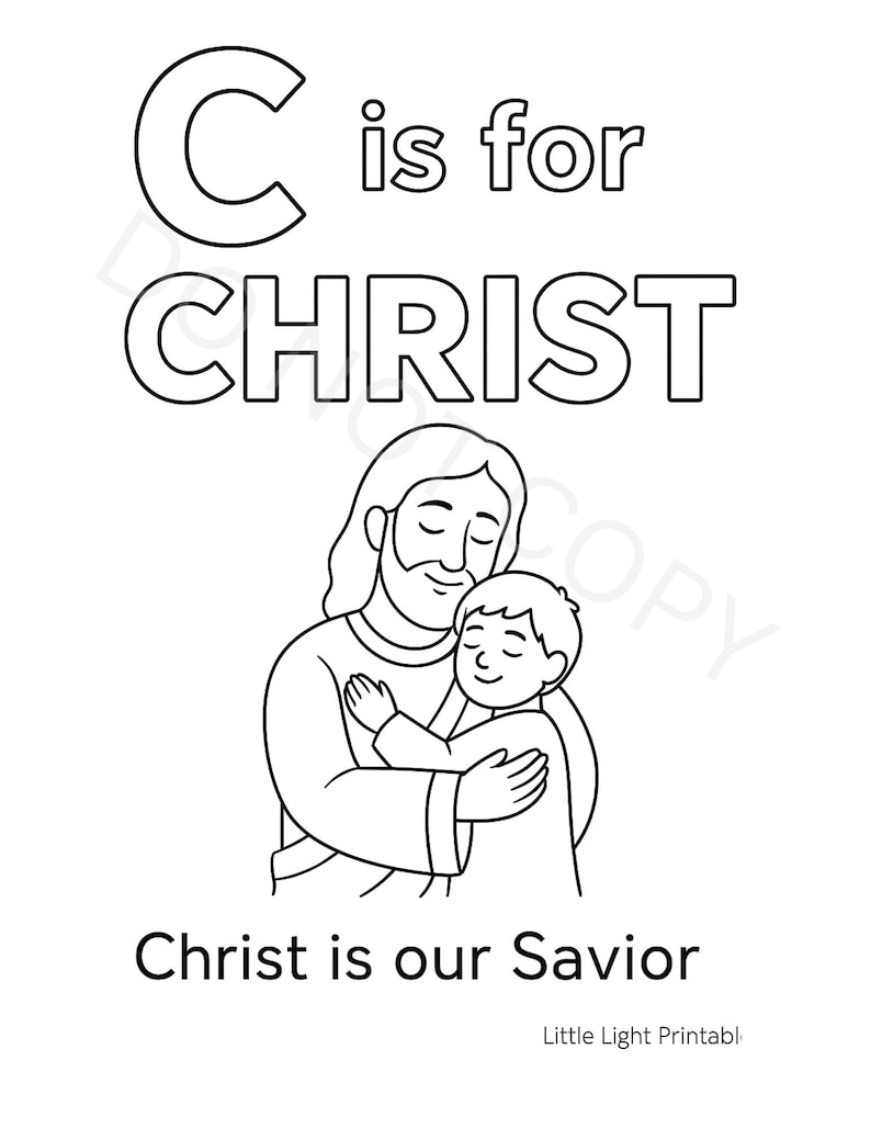 C is for Christ Coloring Page- Christian Alphabet Printable - Etsy