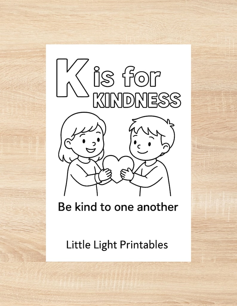 Letter K is for Kindness Coloring Page - Printable Alphabet Activity ...