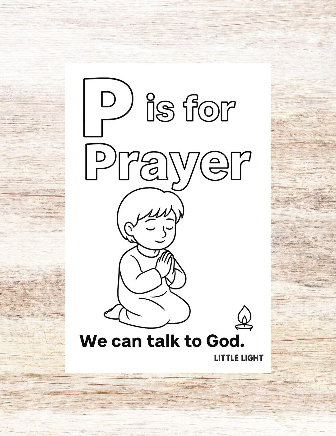 Letter P is for Prayer Coloring Page - Printable Alphabet Activity for ...