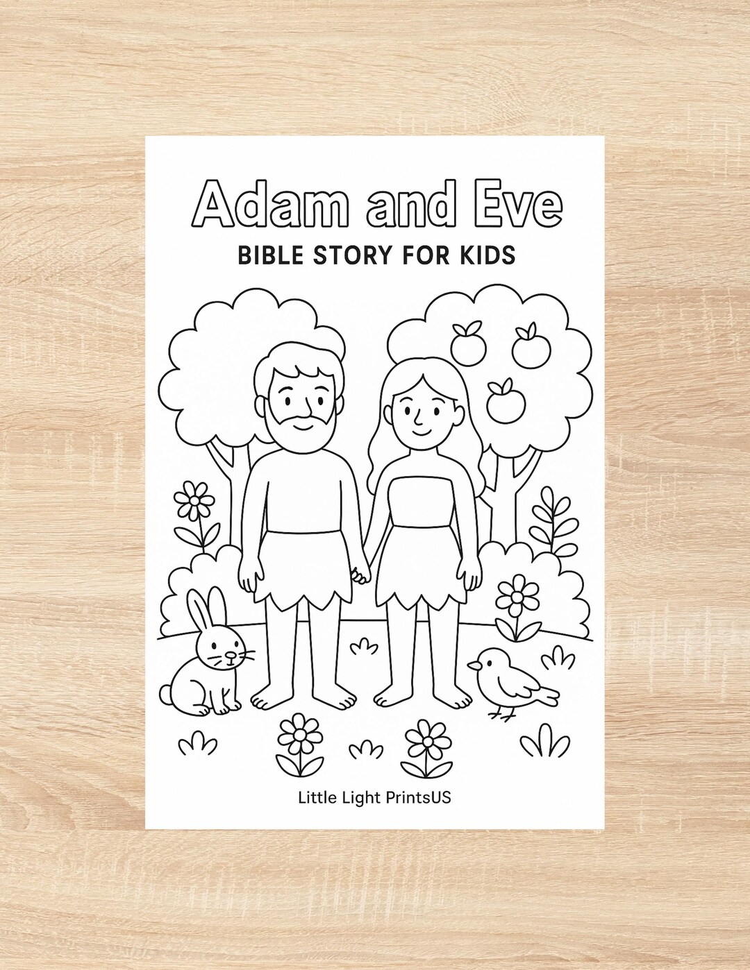 Adam and Eve Bible Story Activity Pack: Coloring, Tracing, Cut & Paste ...