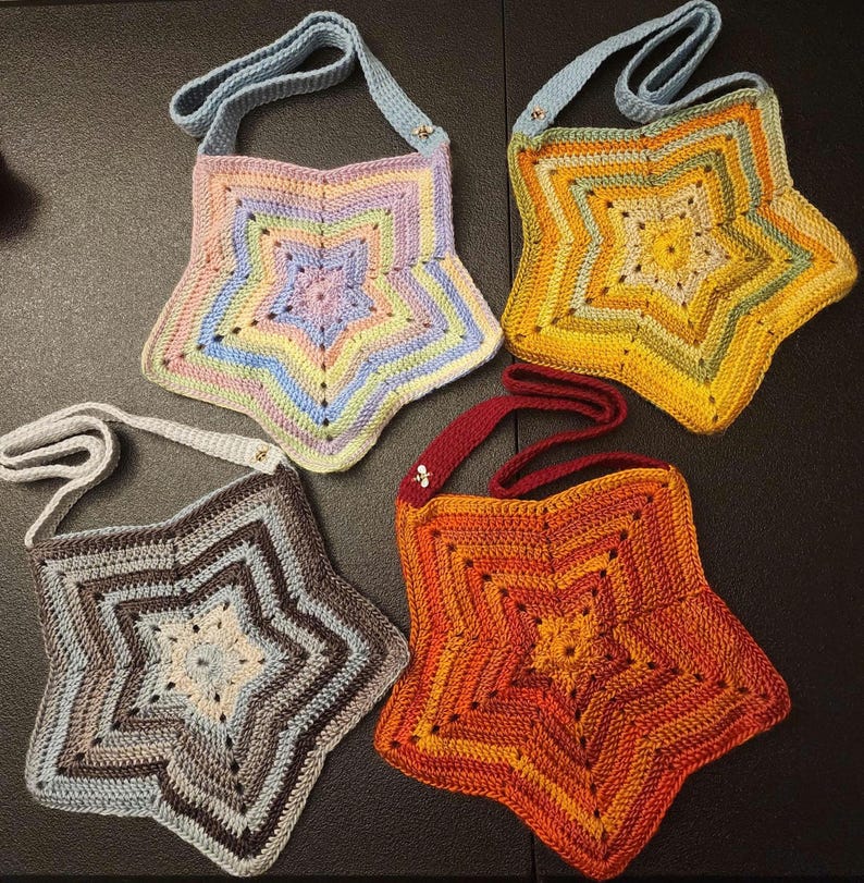 Crocheted Star Bag - Seasonal Colors - Etsy