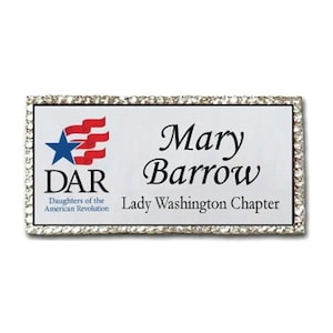 DAR Daughters of the American Revolution Custom BLING Crystal Edges ...