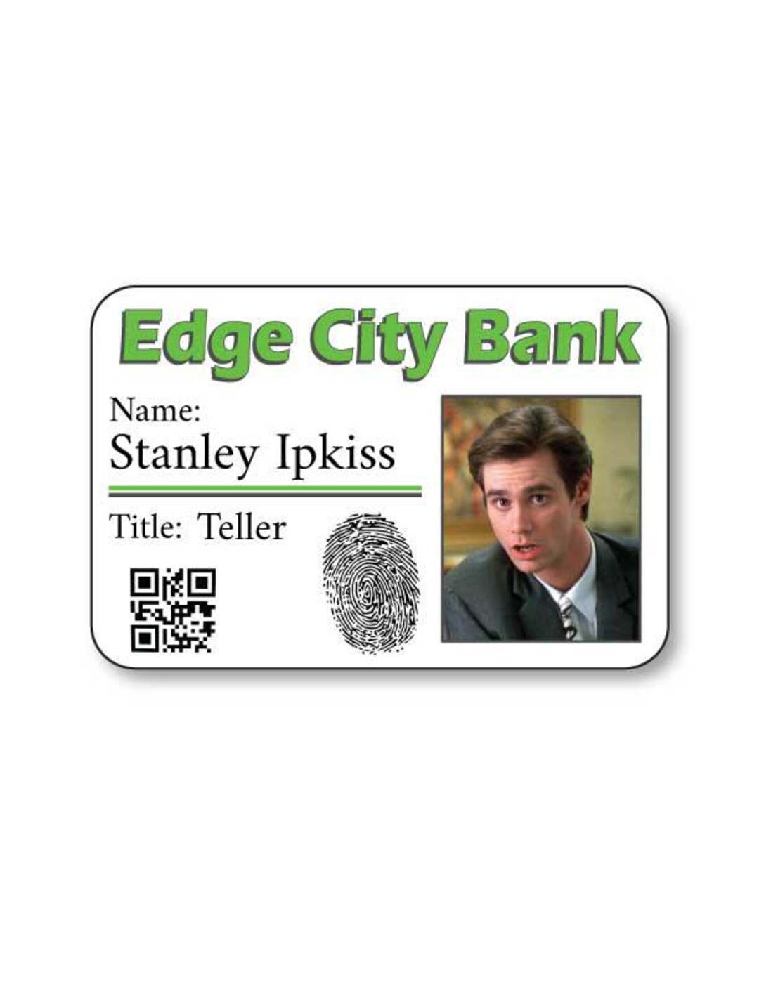 THE MASK Jim Carrey as Stanley Ipkiss Name Badge With a Pin or Magnet ...