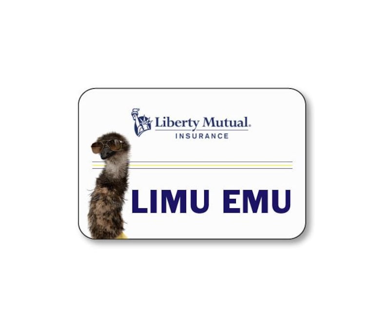 Liberty Mutual LIMU EMU & DOUG Name Badges With a Pin or Magnet ...