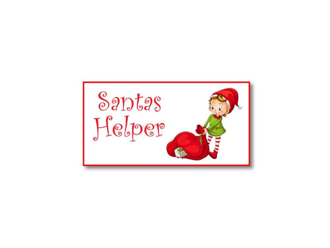 SANTAS HELPER ELF Name Badge Tag for All Santas Elves With a Pin or ...