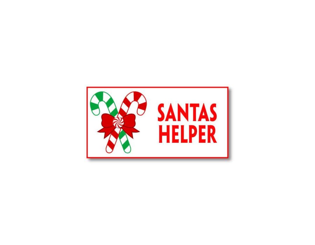 SANTAS HELPER Name Badge Tag for All Santas Elves With a Pin or Magnet ...