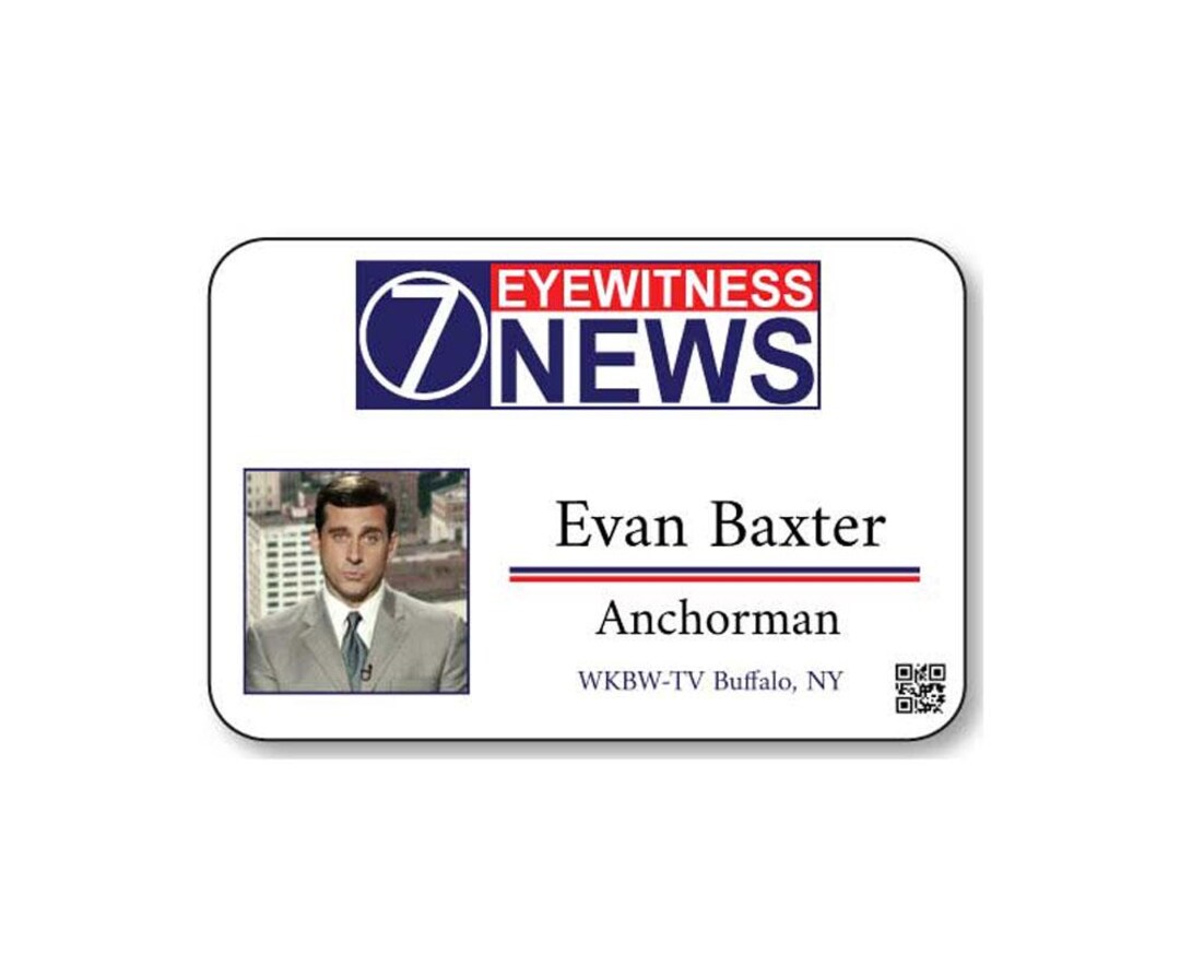 BRUCE ALMIGHTY Evan Baxter Halloween Costume or Cosplay Name Badge Tag ...