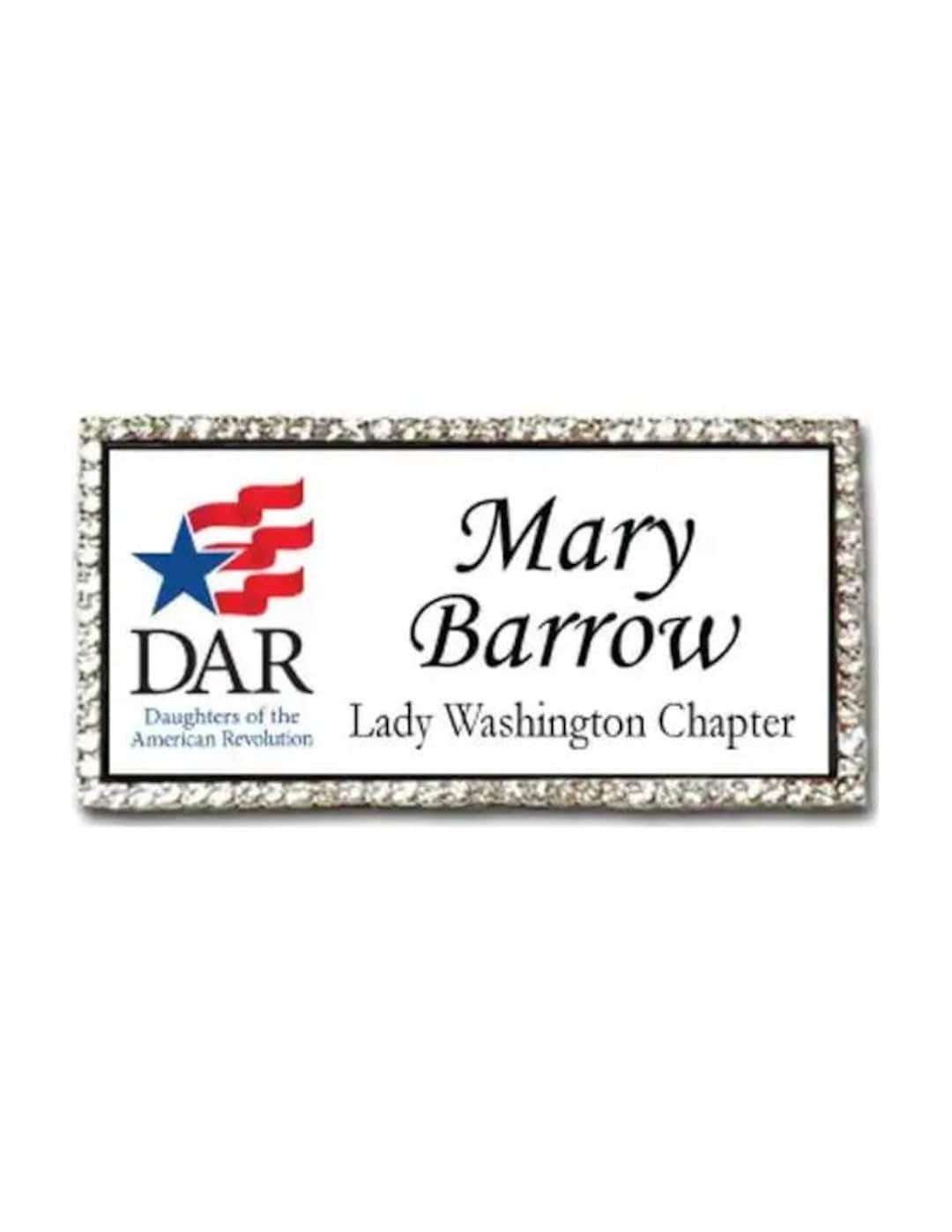 DAR Daughters of the American Revolution Custom BLING Crystal Edges ...