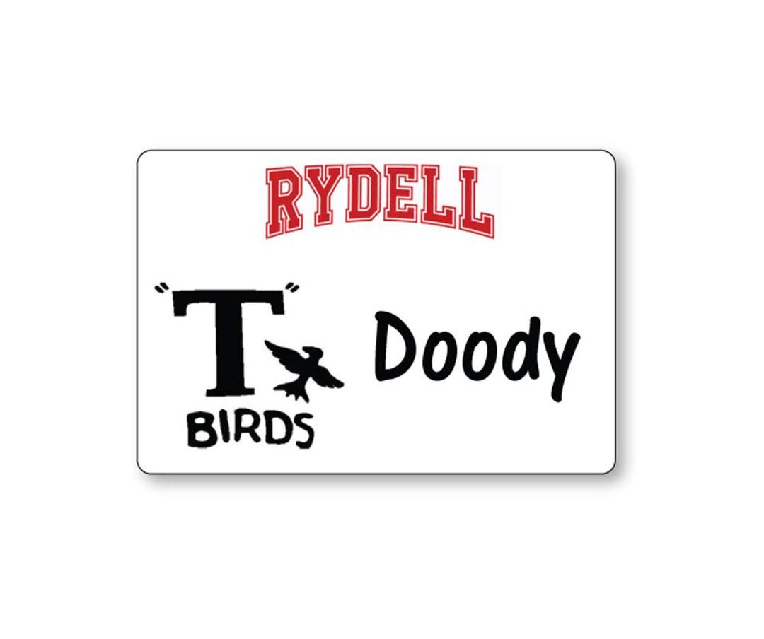 GREASE DOODY T-birds Halloween Costume or Cosplay Name Badge Pin or ...