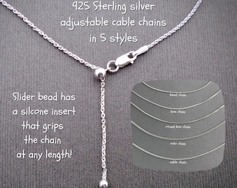 24 inch adjustable sterling silver chain store