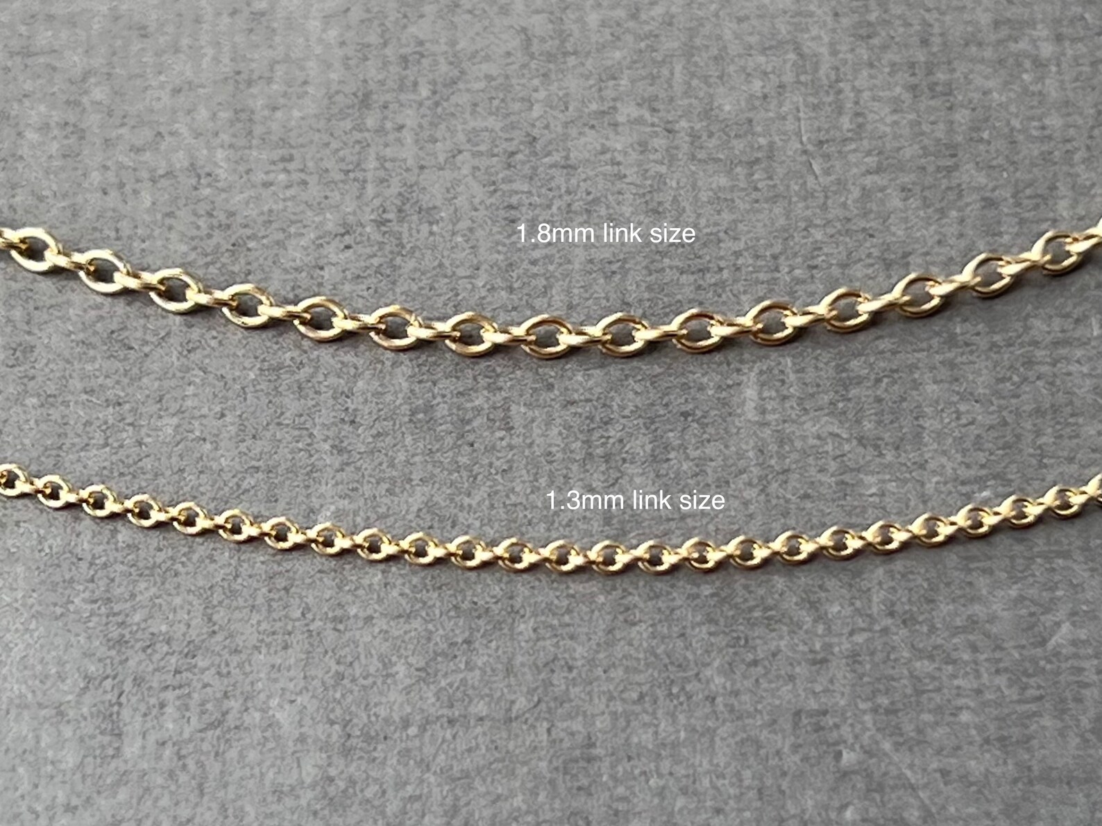 Gold Cable Chain Gold Chain for Pendant 1.3mm or 1.8mm Link - Etsy