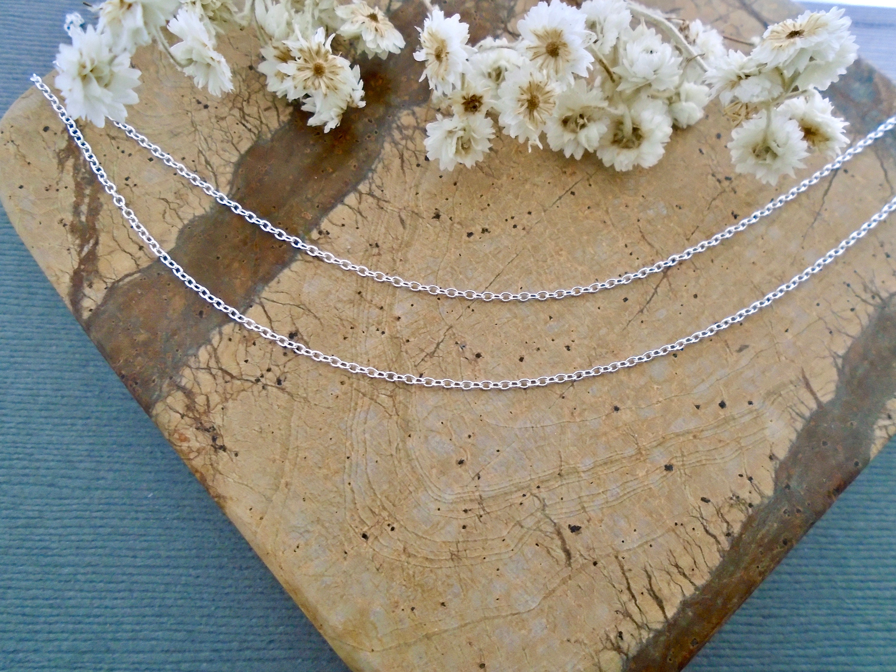 Sterling Silver Chain for Pendant Small Diameter Threader End for Small ...
