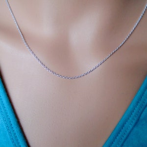 Adjustable silver chain necklace for pendant cable chain | Etsy