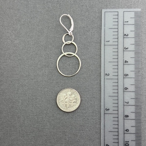 Sterling Silver Circle Dangle Earrings, Inter Connected Hoops, 3 Three ...