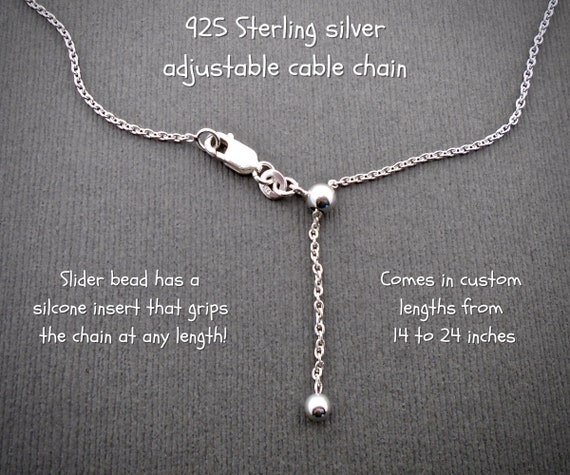 Adjustable Silver Chain Necklace for Pendant Cable Chain - Etsy