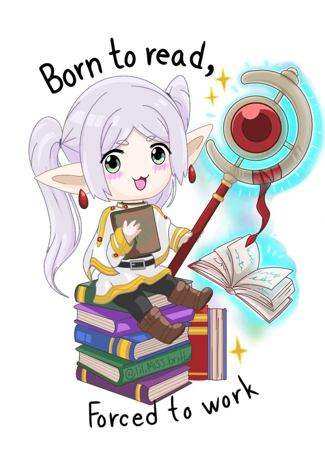 Elf, Book Nerd, Reading, Magic, Holographic Vinyl Sticker. - Etsy