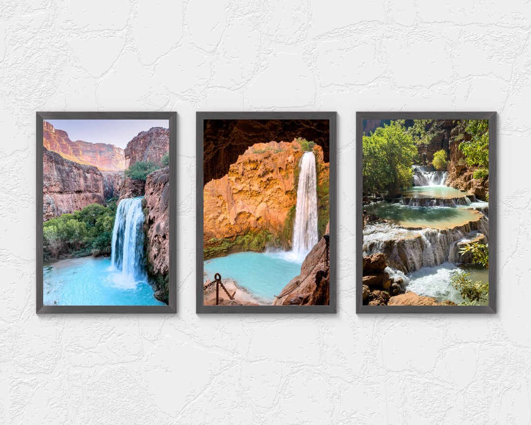 Havasupai Waterfalls Print Set | Havasu Falls Mooney Falls Beaver Falls ...