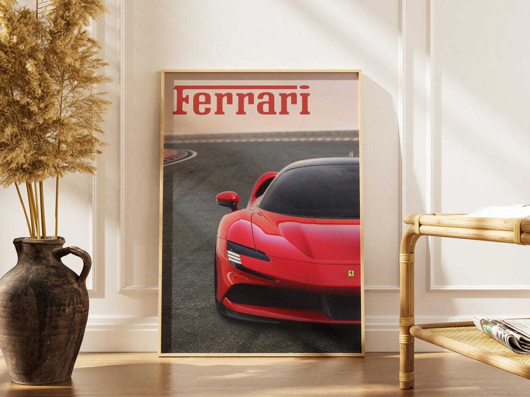 Ferrari SF90 Stradale Print | SF90 | Car Print | Hyper Car Poster ...