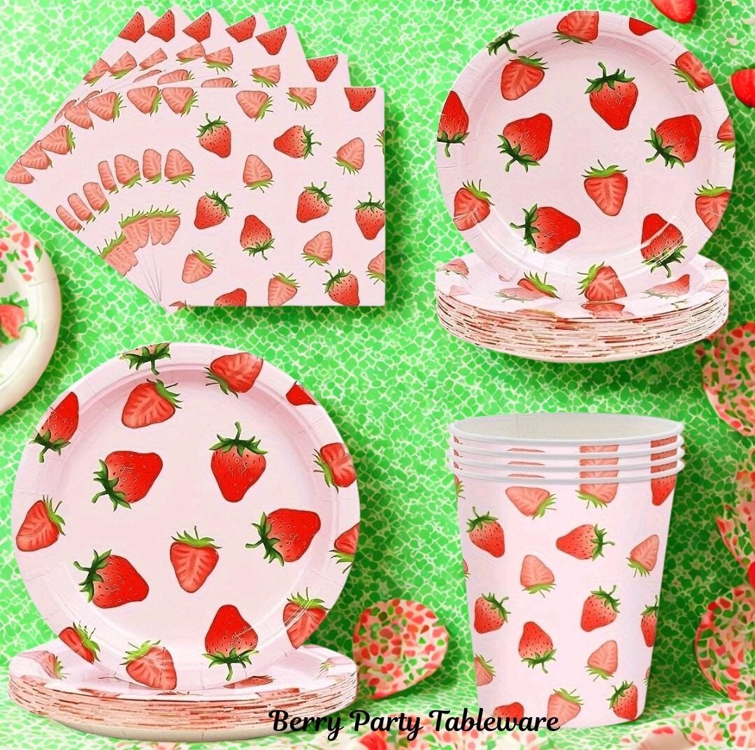 Berry Sweet Party Tableware Set - Etsy UK