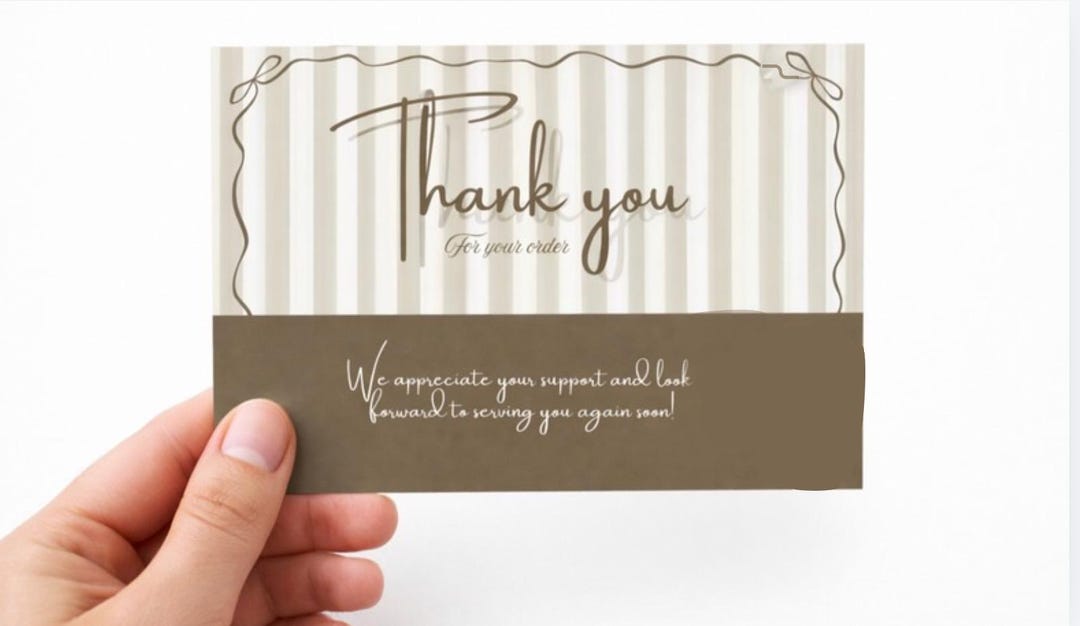 Minimal Thank You Card Printable | Double-sided Neutral Thank You Card ...
