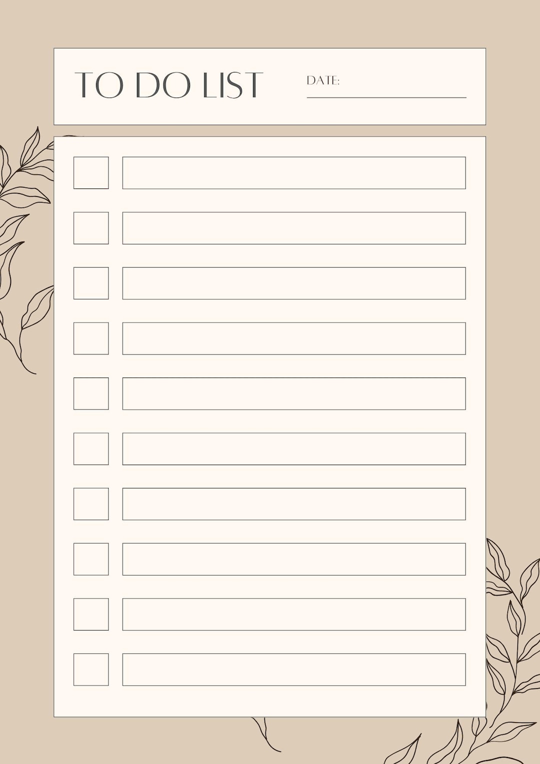 Printable to Do List Template - Etsy