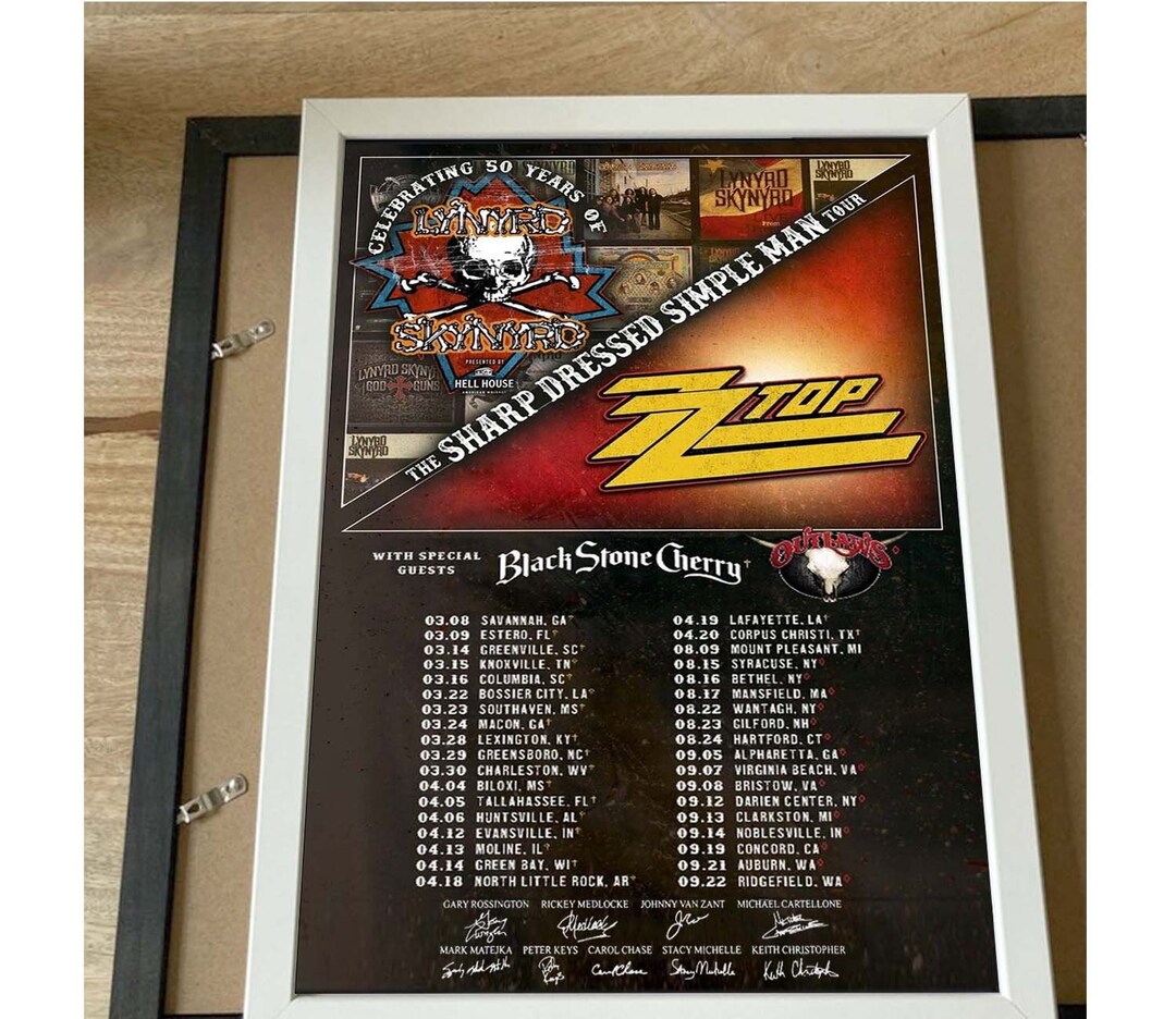 Lynyrd-skynyrd ZZ Top Tour 2024 Signature Poster - Etsy