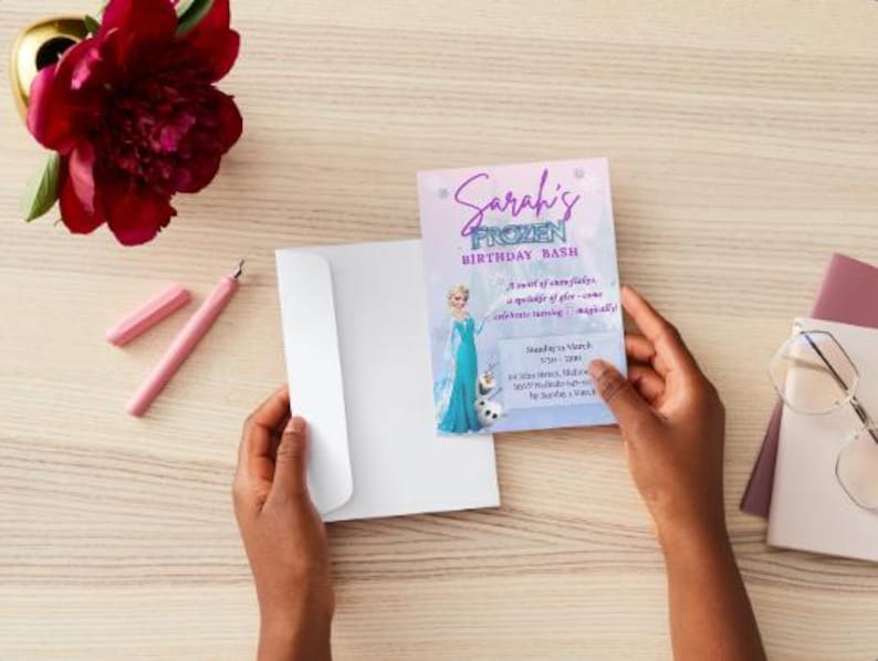 Editable Frozen Invitation Template | Princess Party Invite | Girl ...