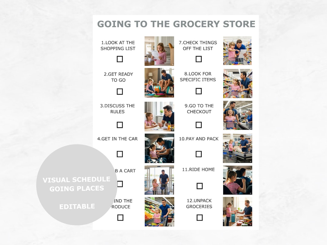 VISUAL SCHEDULE - Going to the Grocery Store - Etsy